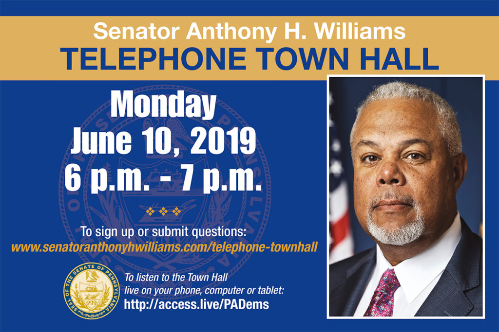 Telephone Town Hall - June 10 - Senator Anthony H. Williams